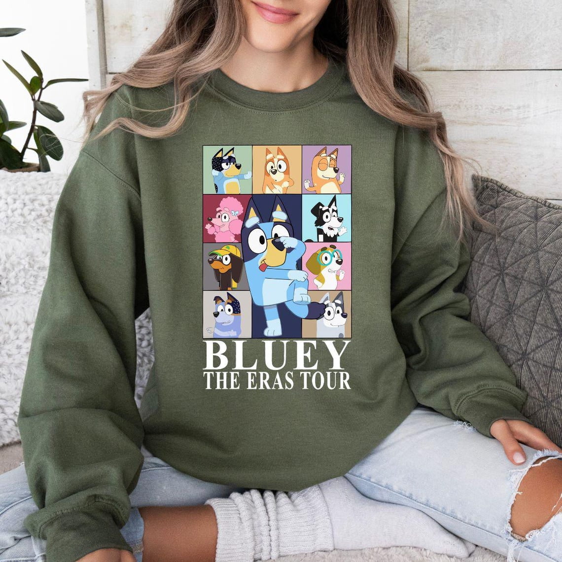 Blue Dog Era Tour Sweatshirt, Blue Dog Cartoon Crewneck, Blue Birthday ...