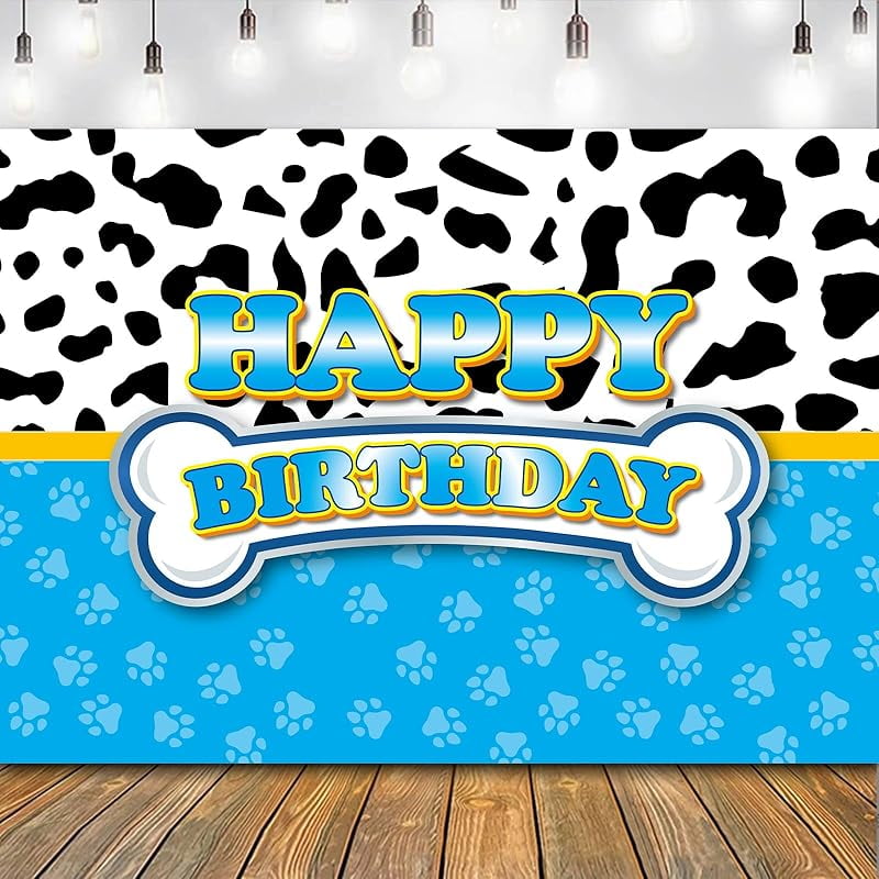 Blue Dog Paw Birthday Party Decoration Supplies, 5 * 3ft Puppy Photo ...
