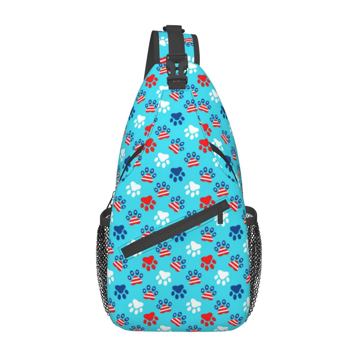 Blue Dog Paws Chest Bags Men Animal Print Custom Shoulder Bag Fun Phone ...