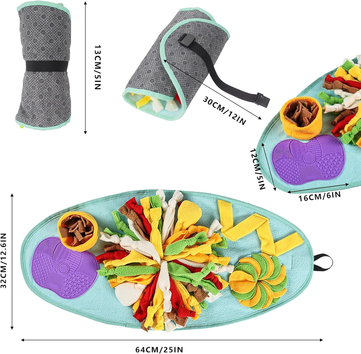 Blue Dog Snuffle Pad & Interactive Puzzle Toy - Small Dog Foraging Toy ...