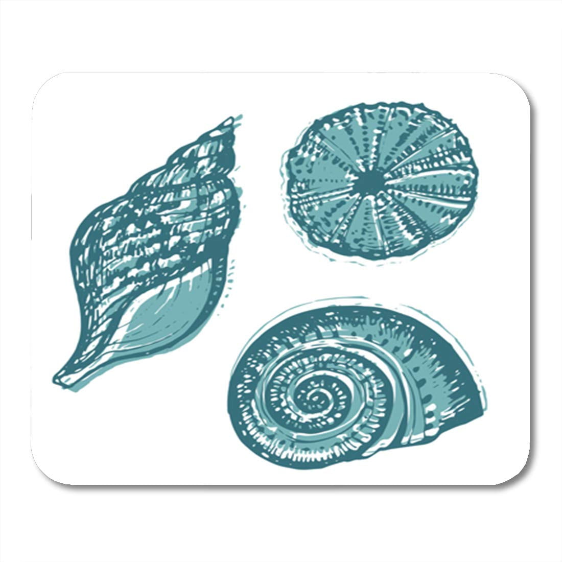 Blue Dollar of Various Sea Inhabitant Doodled in Vintage Mousepad Mouse ...