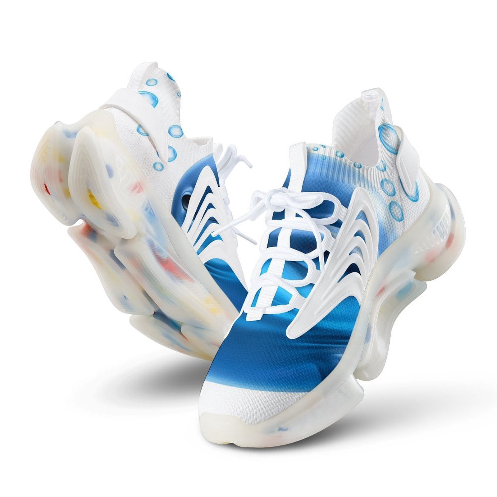 Blue Dolphin Bubble Design Walking Shoes for Men Woman Lightweight ...