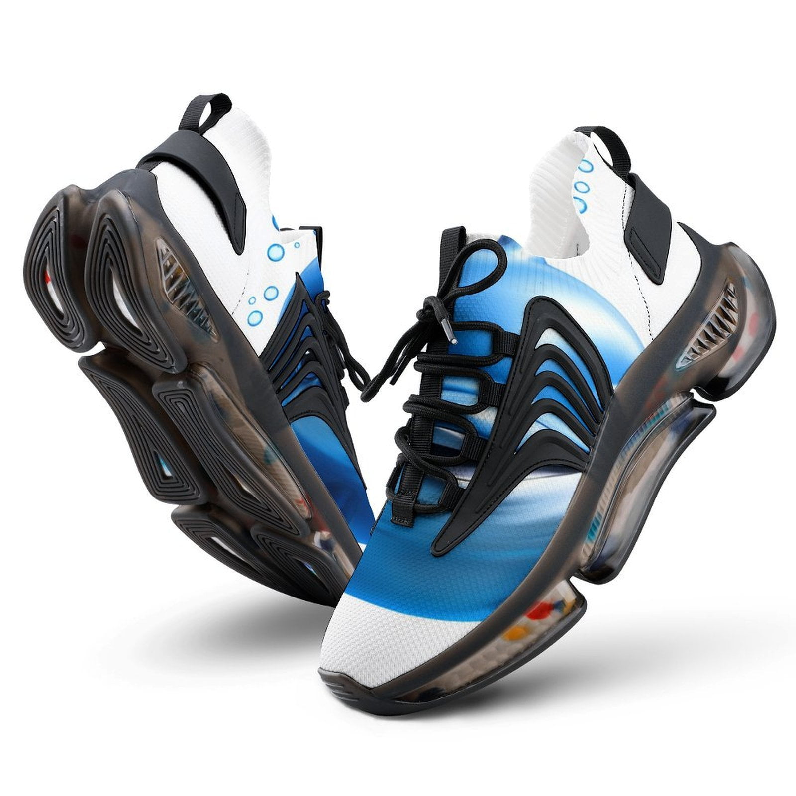 Blue Dolphin Bubble Design Walking Shoes for Men Woman Lightweight ...