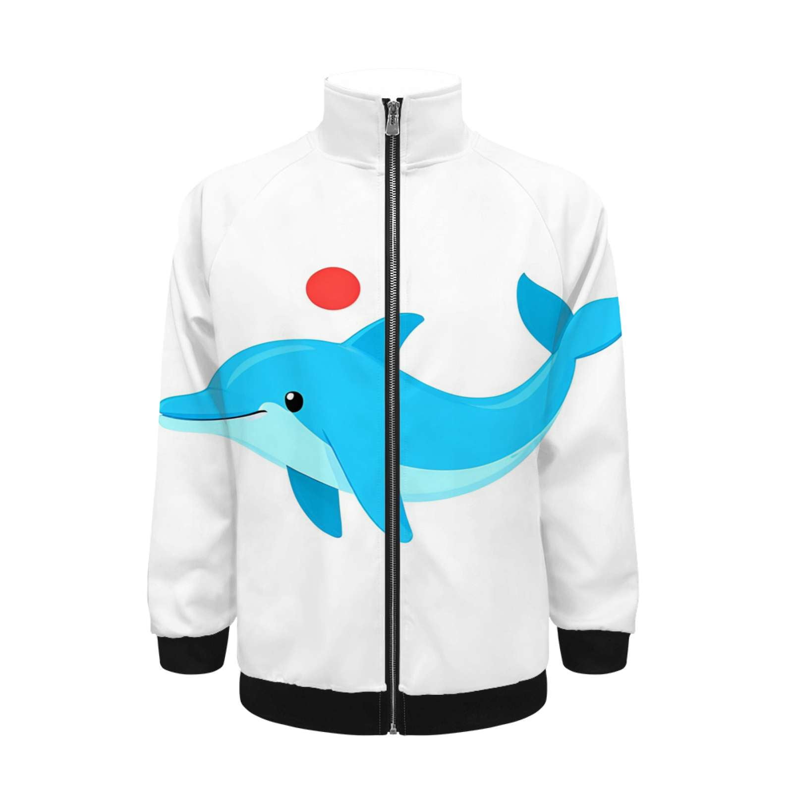 Blue Dolphin Cartoon Print Jacket Men's Street Cool Long Sleeves Coat ...