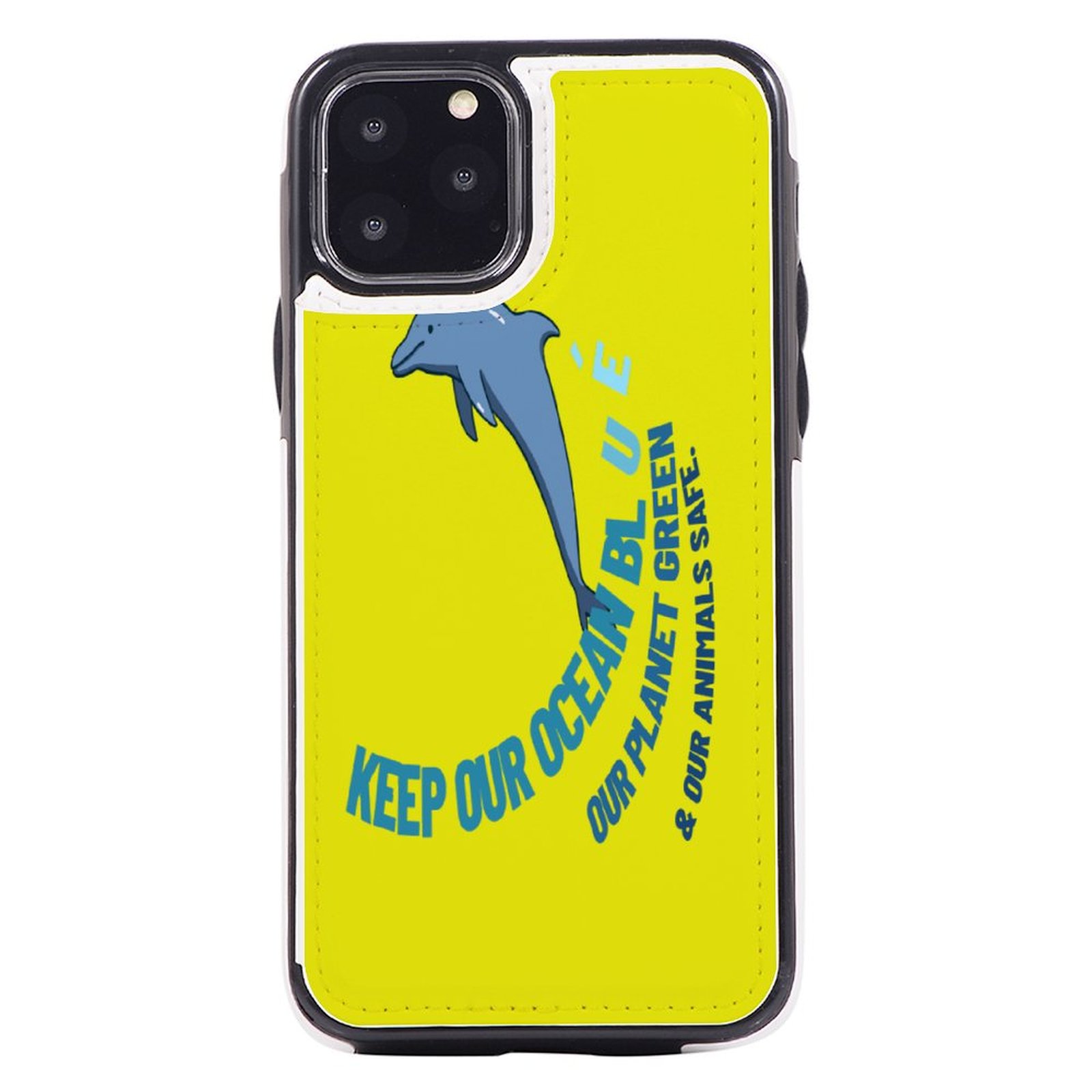 Blue Dolphin Letter Sea Wave Environmental Protection Leather Wallet ...