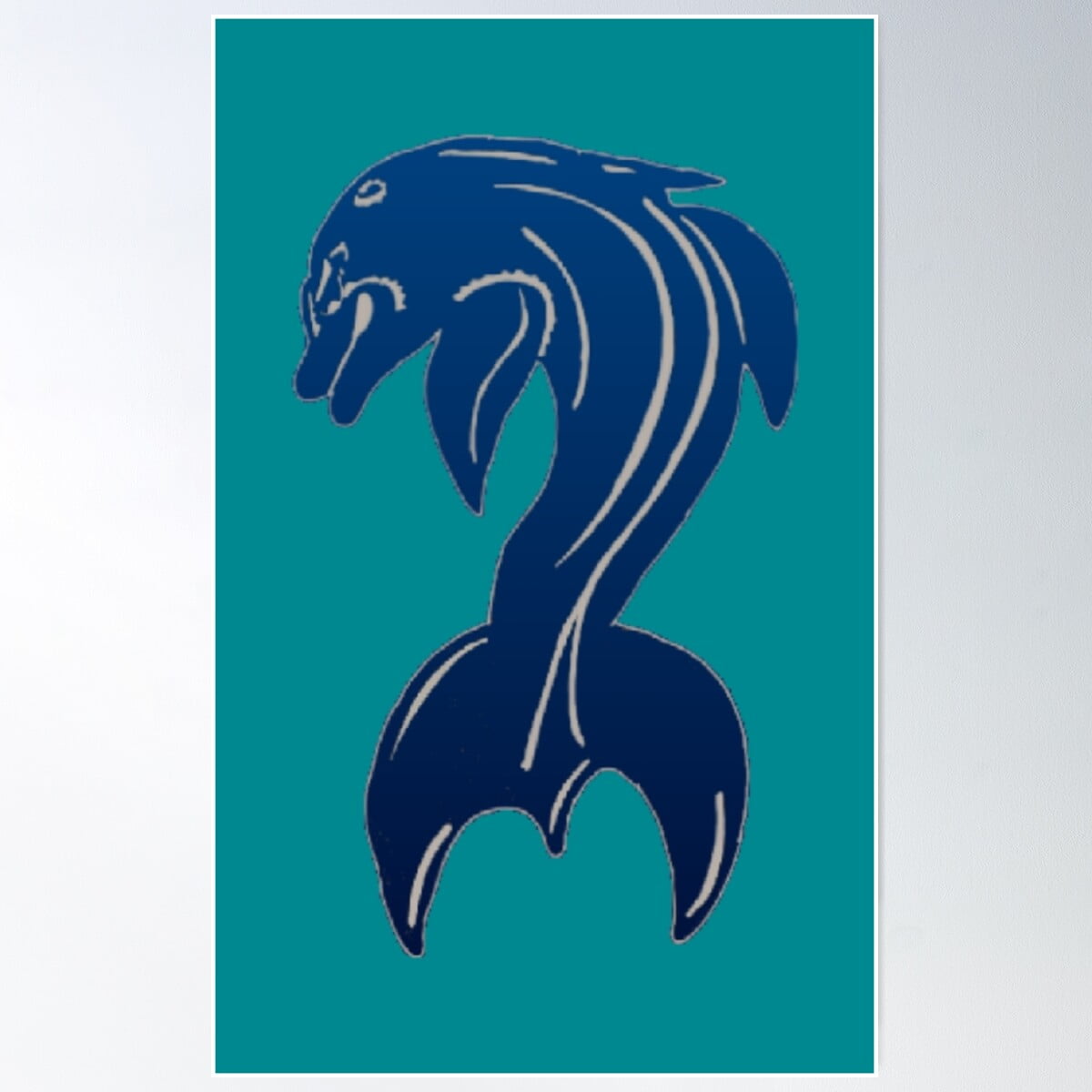 Blue Dolphin Poster Wall Art, Modern Wall Decor For Living Room Bedroom ...