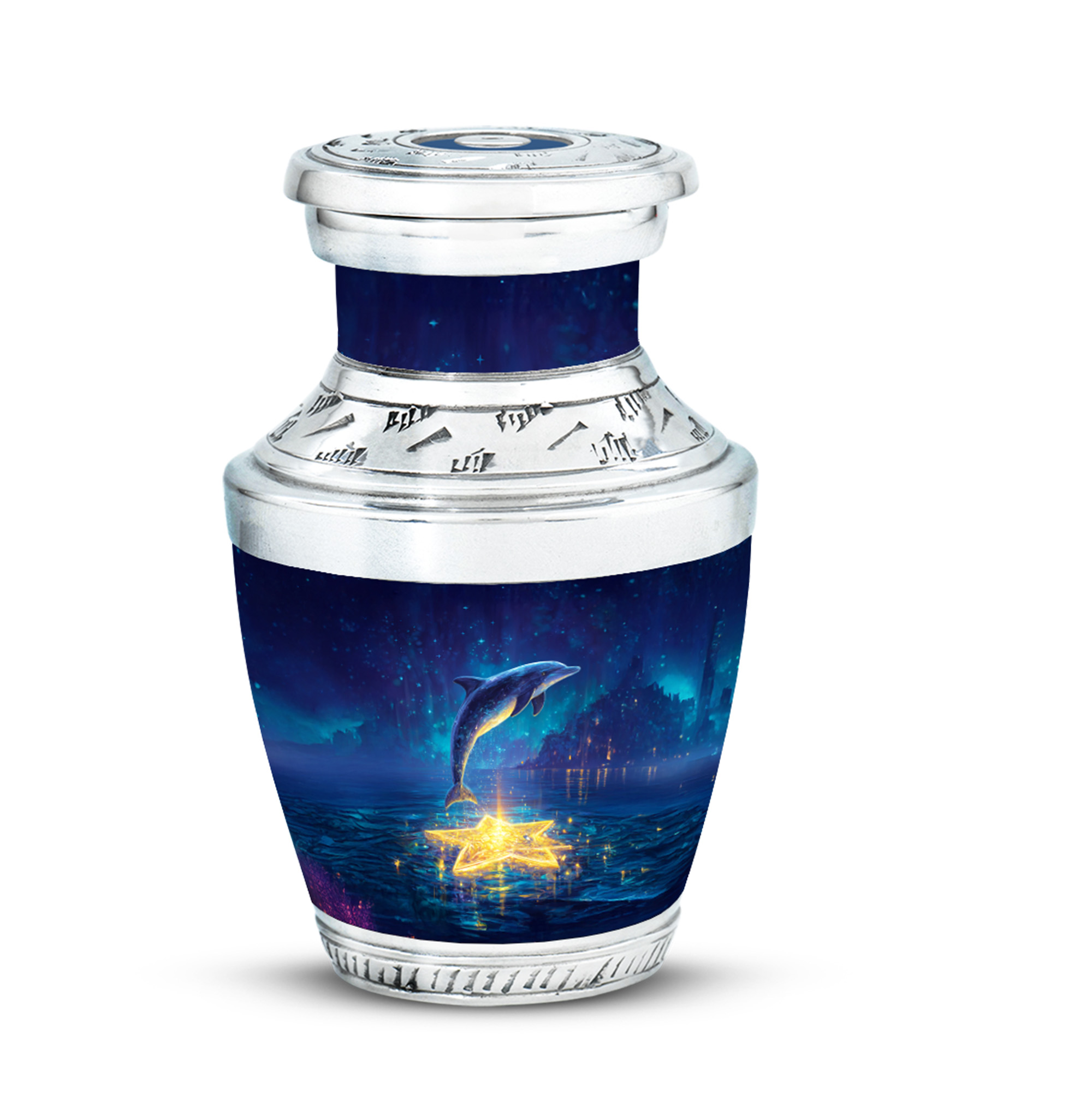 Blue Dolphin Urn For Human Ashes Adulat Man - Dolphin & Star Fish ...