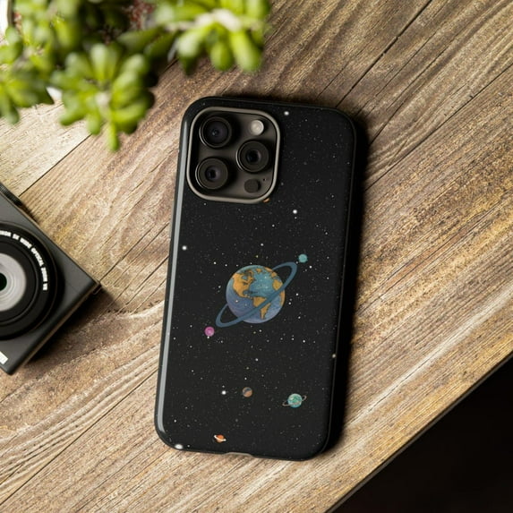 Blue Dot Minimal Earth Space Phone Case for iPhone 11-17 Pro Max ...