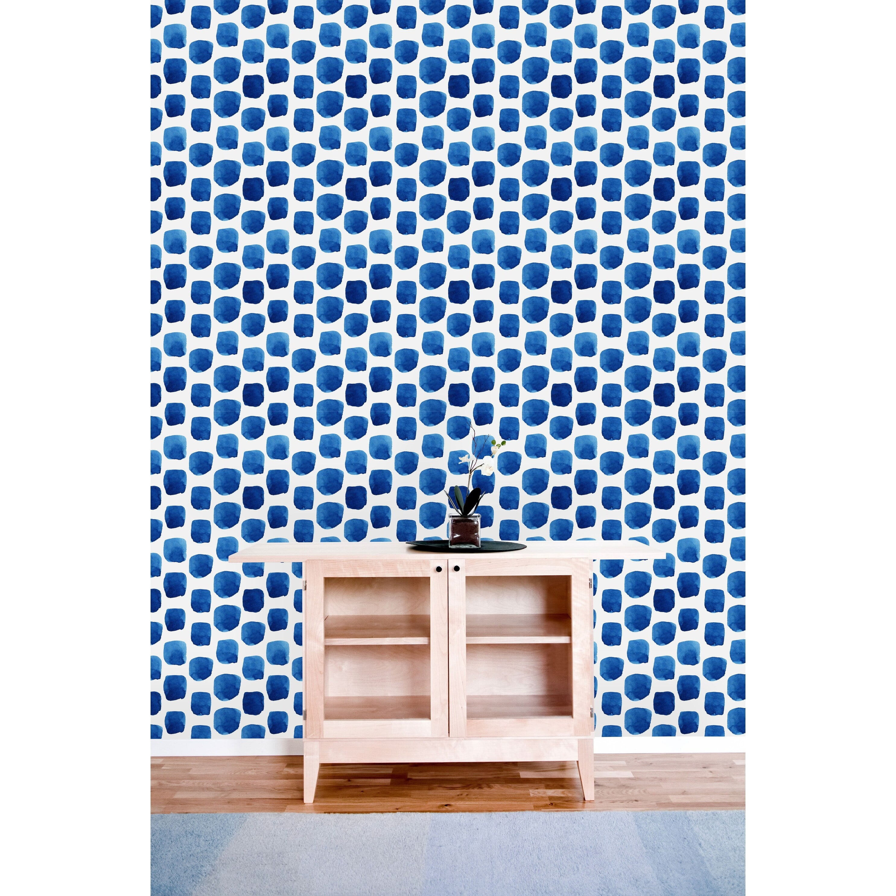 Blue Dots Peel and Stick Wallpaper 25"W x 125"H - Walmart.com