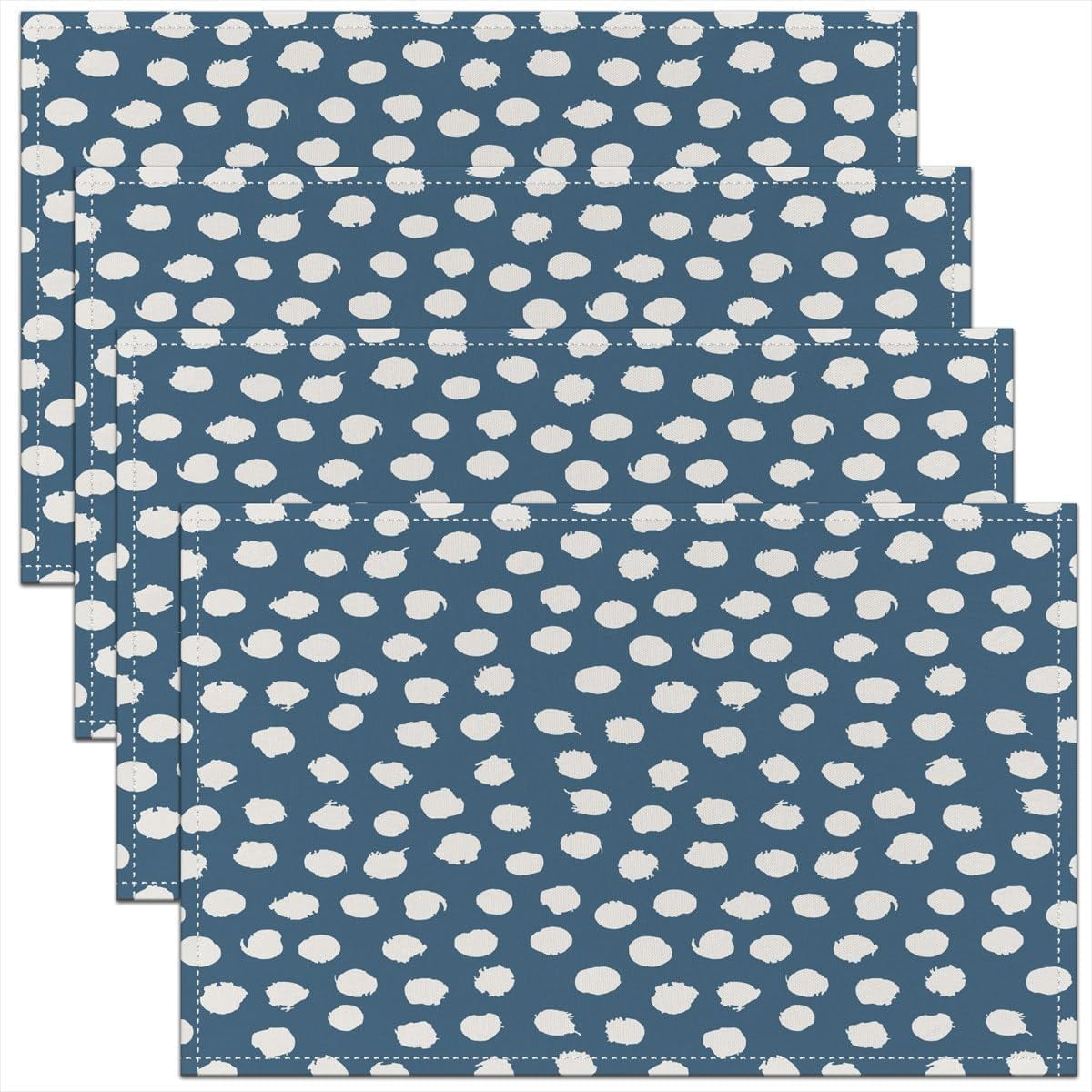 Blue Dots Table Mats 12x18 Polka Stroke Place Mat for Teens Adults ...