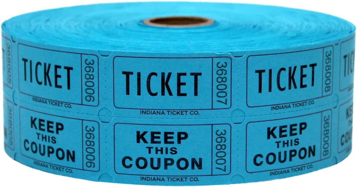 Blue Double Raffle Ticket Roll | Roll Of 1000 - Walmart.com