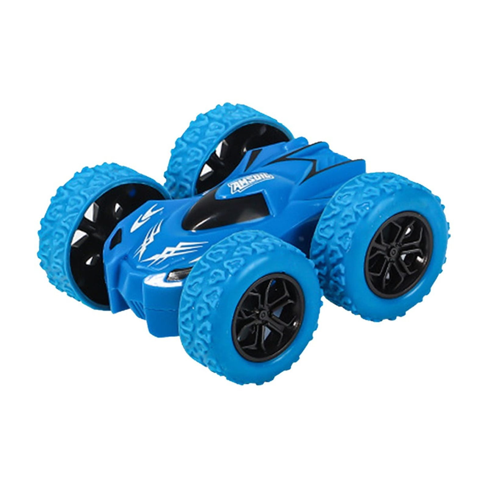 Blue Double Sided Friction Power Car Toy With Flip Feature For Kids Age ...
