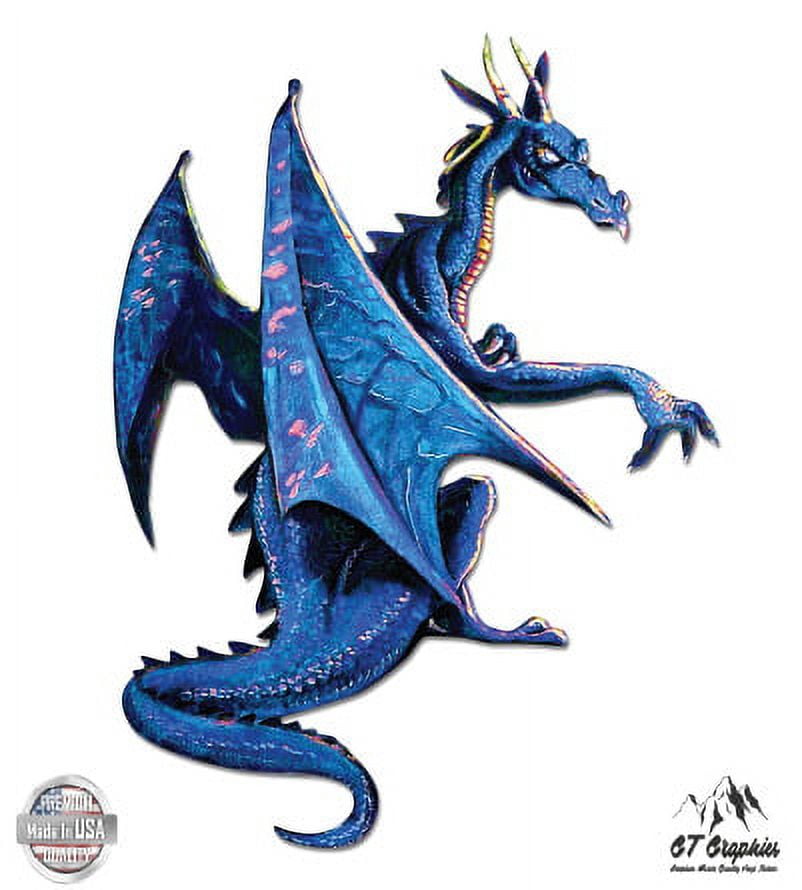 Blue Dragon - 5" Vinyl Sticker - For Car Laptop I-Pad - Waterproof ...