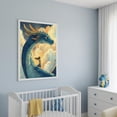 Blue Dragon And Girl Wall Art Fantasy Mythical Creature Decor Whimsical ...