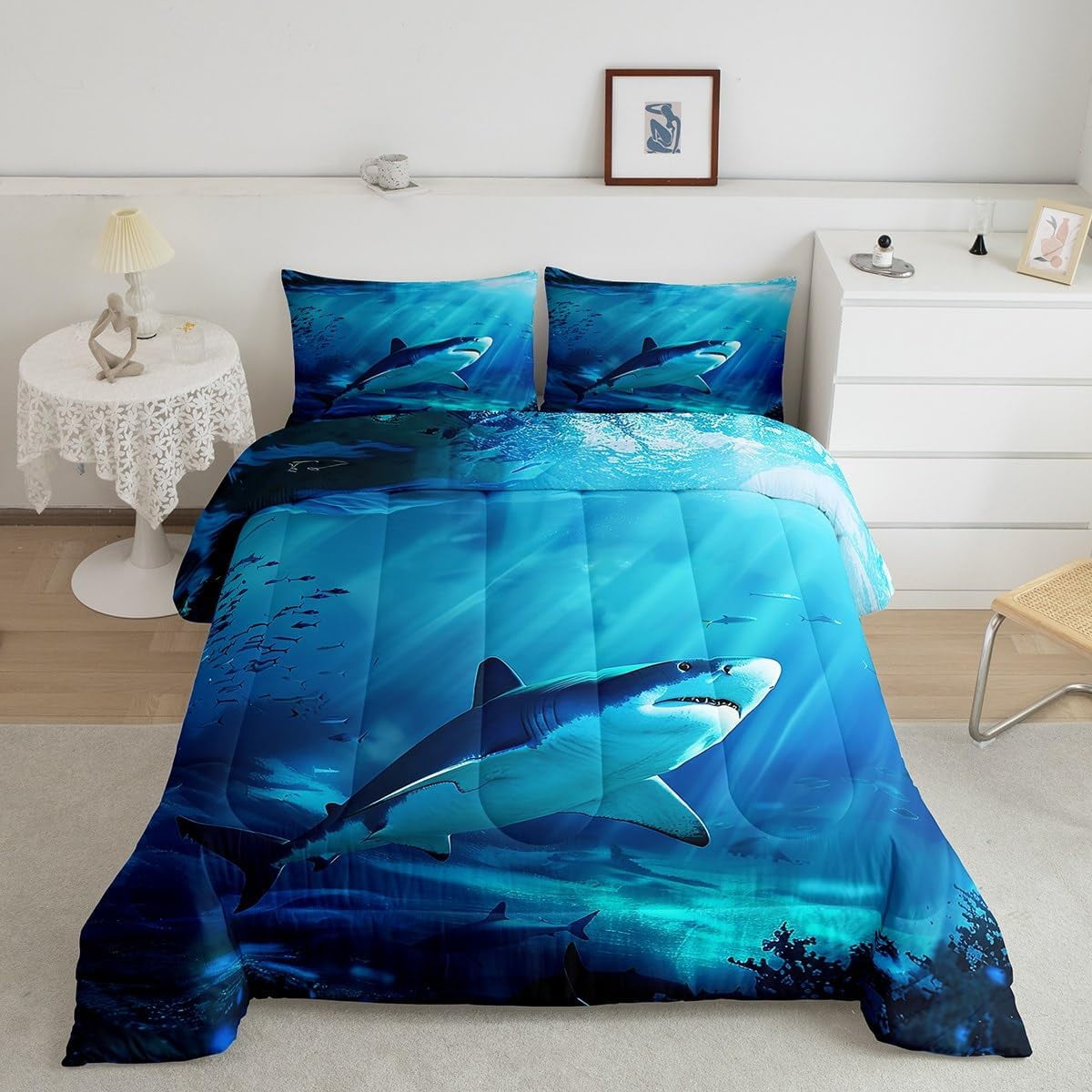 Blue Dragon Comforter Set Queen Size,Snow Mountain Bedding Set for Kids ...