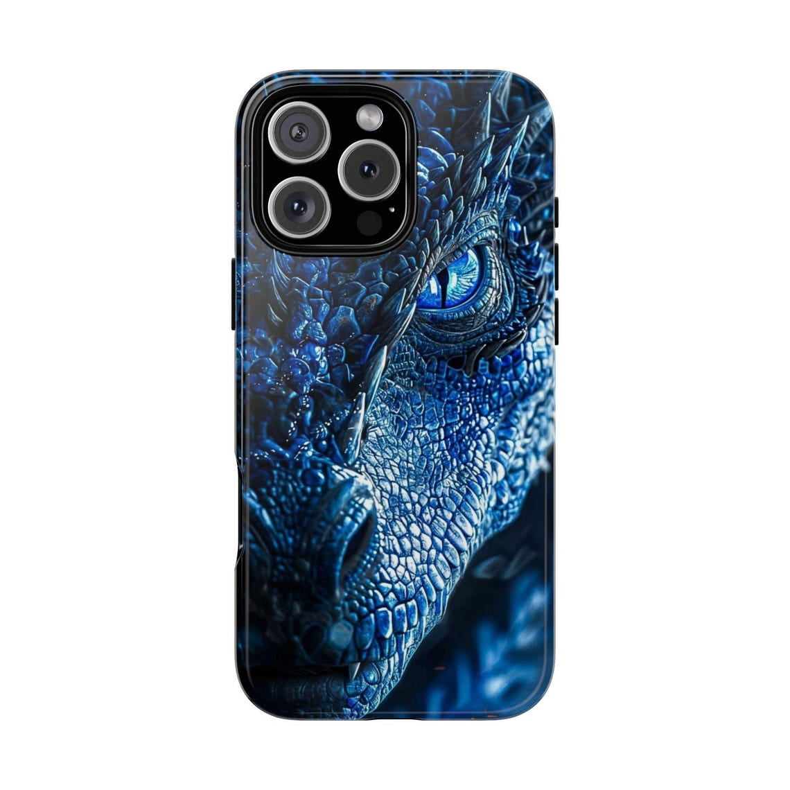 Blue Dragon Dark Mythical Art Fantasy Phone Case with iPhone 17 to 11 ...