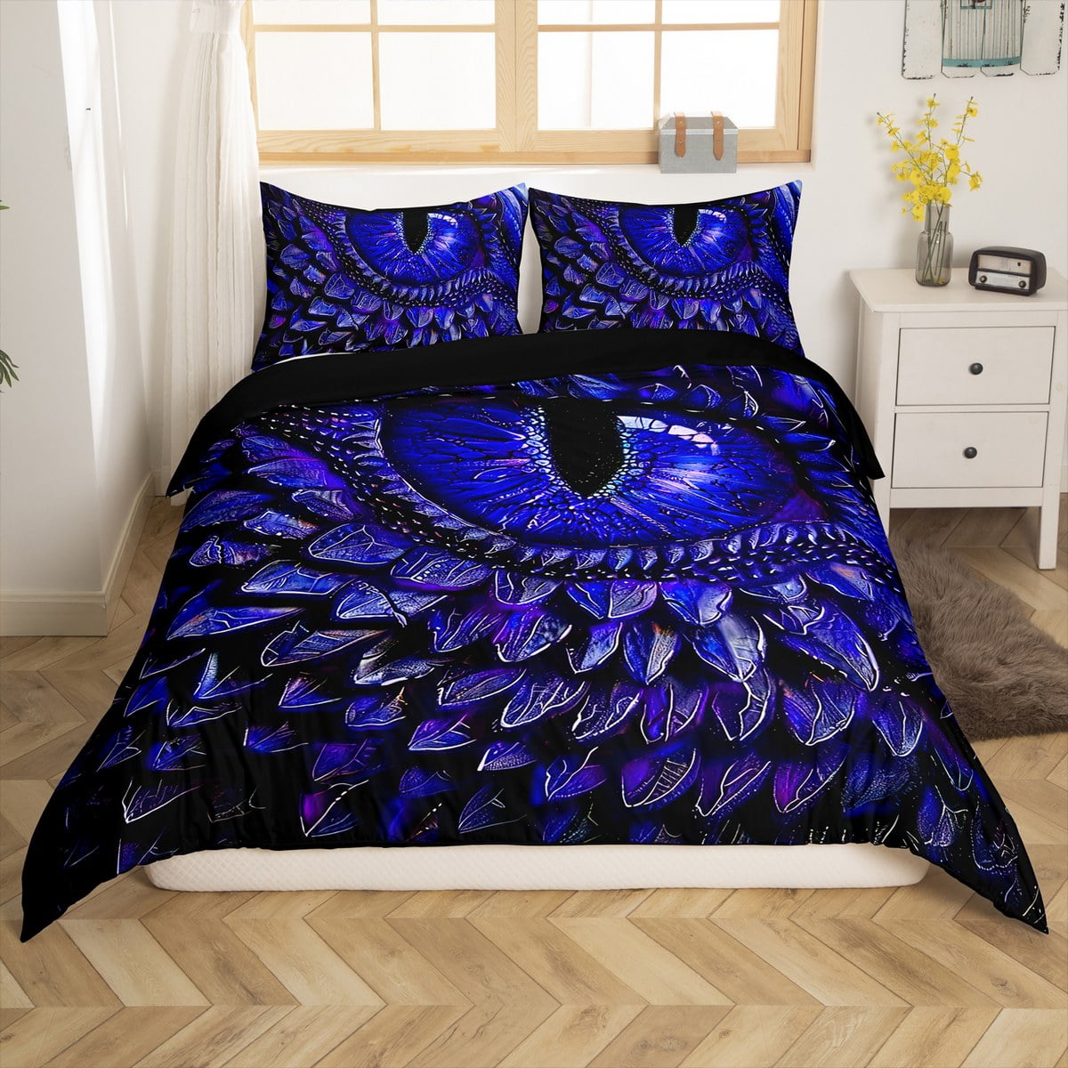Blue Dragon Eye King Bedding Sets ,Antique 3D Dragon Comforter Cover ...