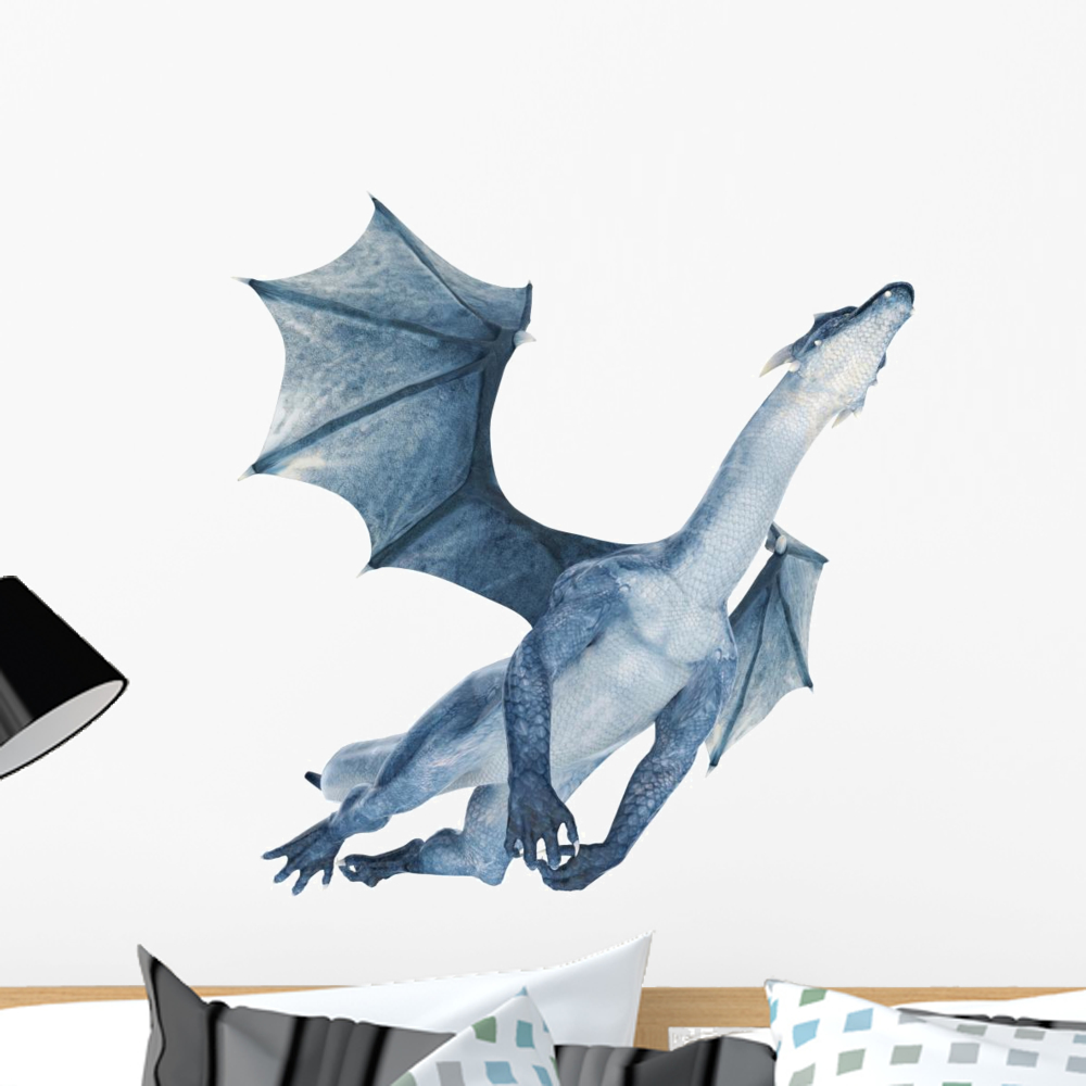 Blue Dragon Flying out Wall Decal Sticker by Wallmonkeys Vinyl Peel and ...