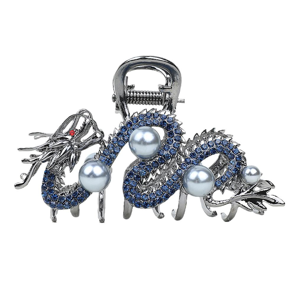 Blue Dragon Hairpin Simple Metal Hairpin with Pearl Women New T7 J2K1 ...