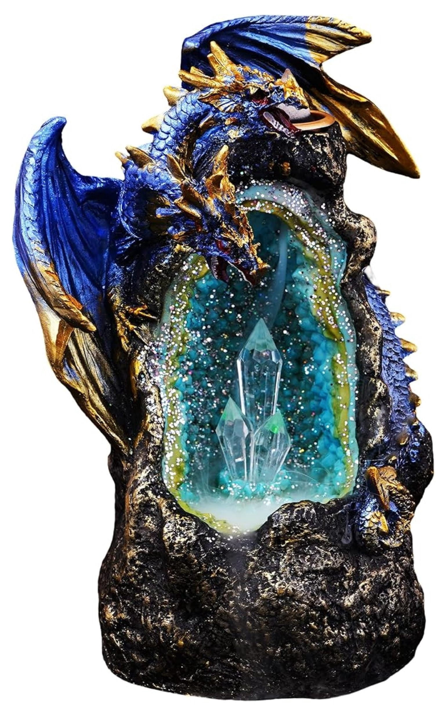 Blue Dragon LED Crystal Geode Backflow Burner | Illuminated Dragon ...