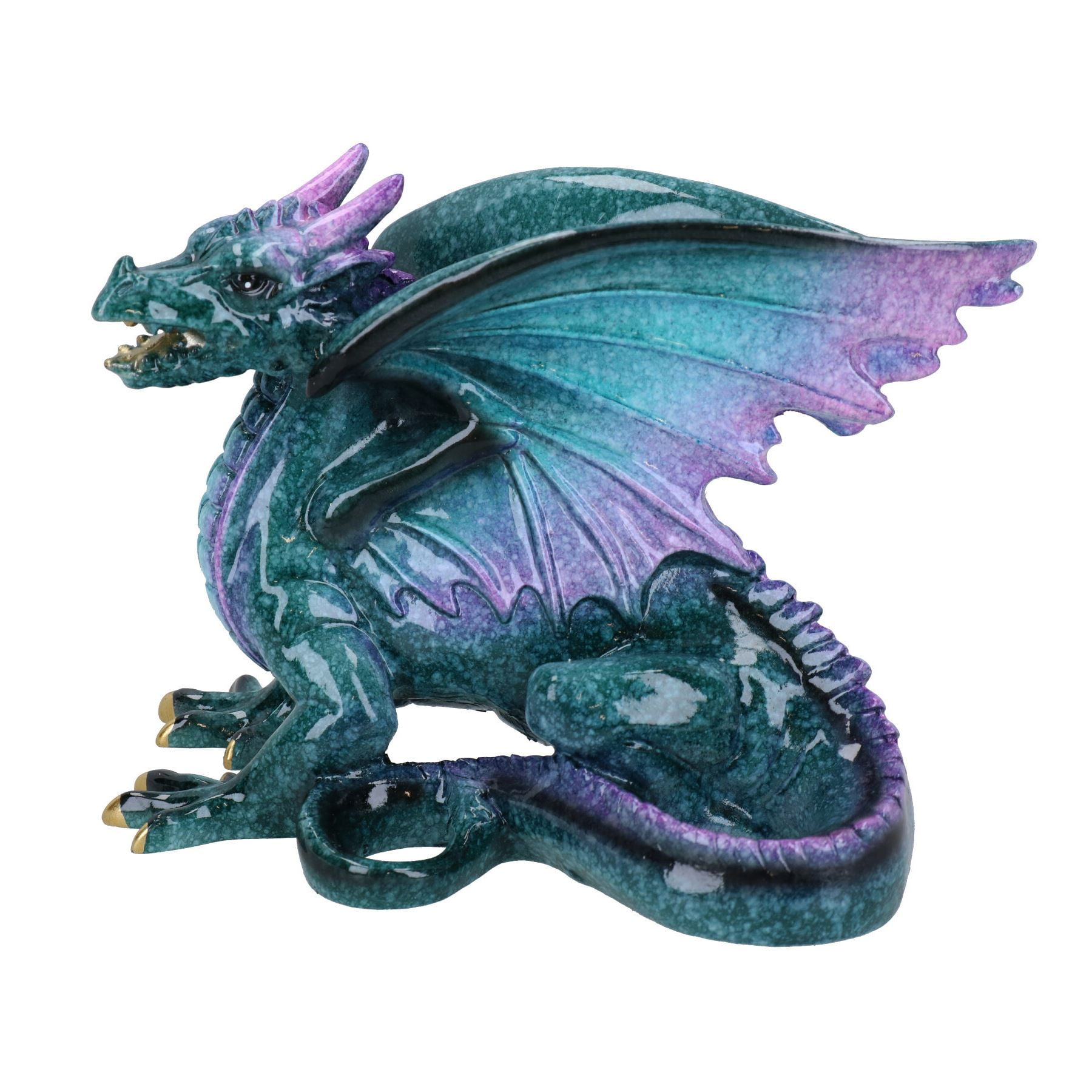 Blue Dragon Lying Resin Fantasy Sculpture Statue House Home Ornament ...