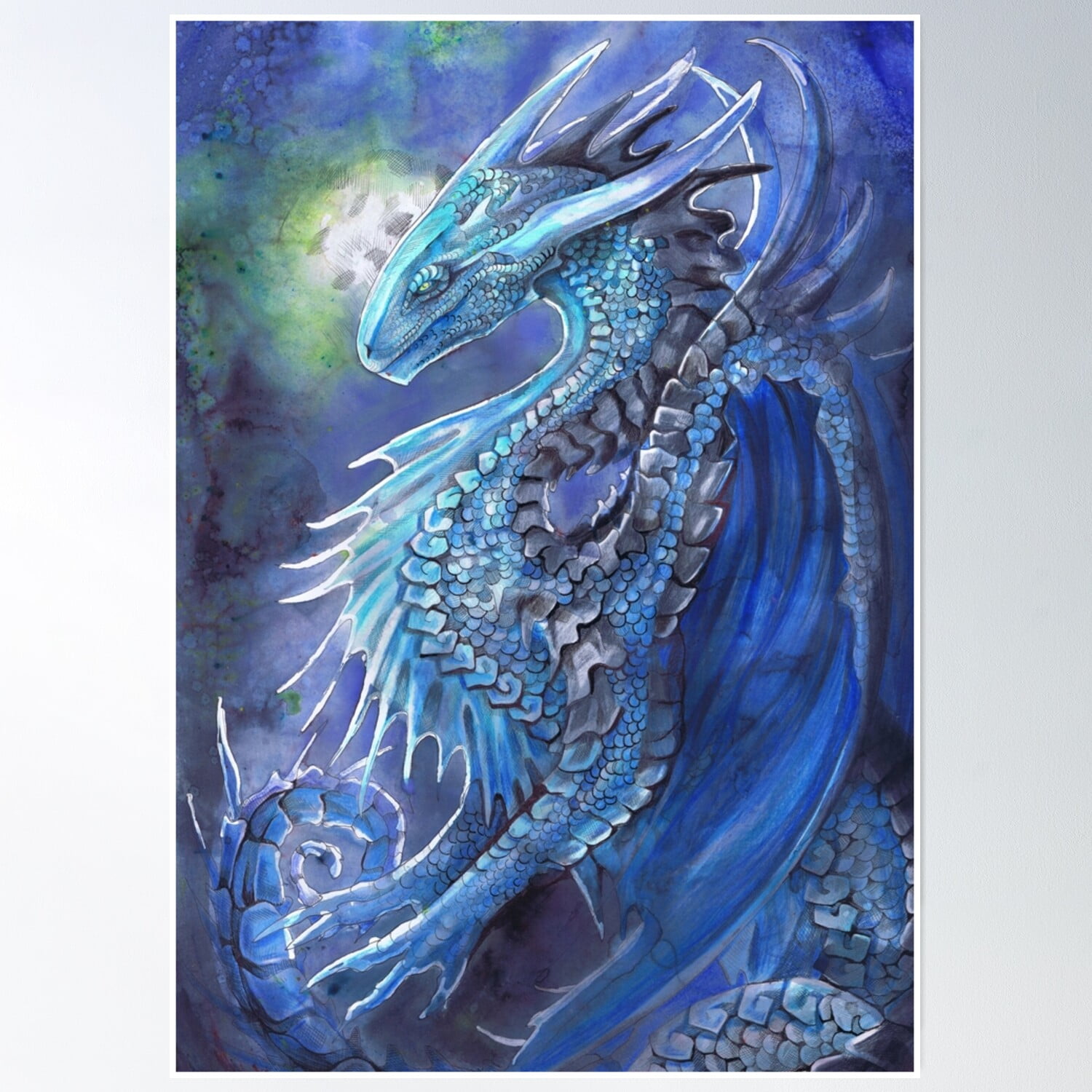 Blue Dragon Poster Wall Art Modern Wall Decor Wall Art Home Decor ...