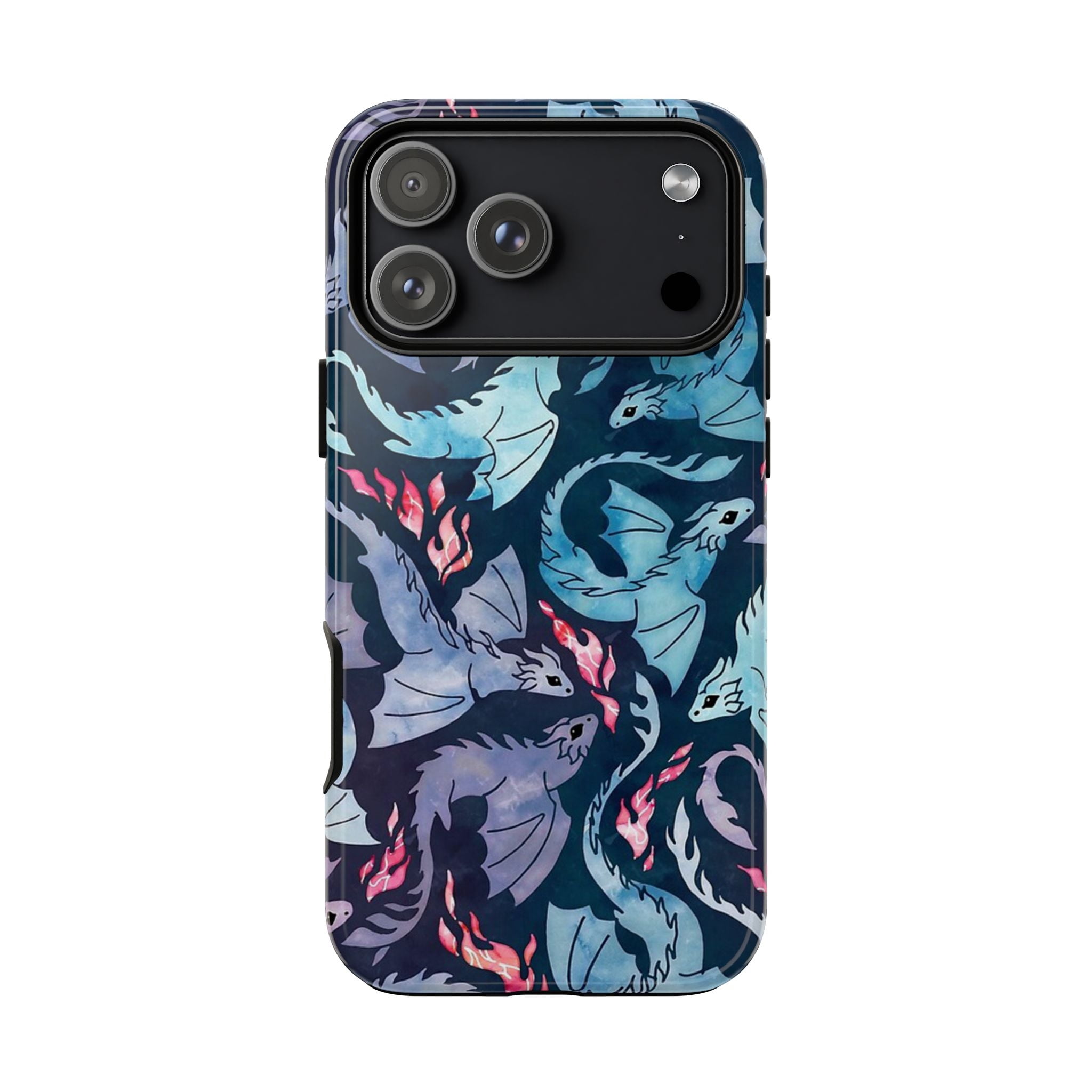 Blue Dragon Tough Phone Case for iPhone 7-17 Pro Max, Glossy Fantasy ...