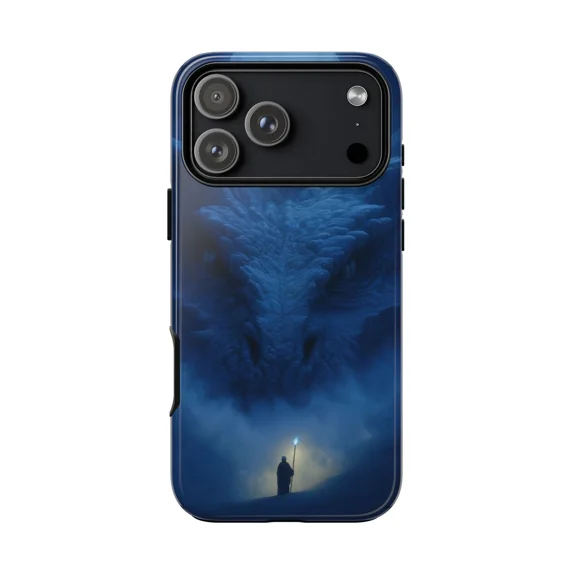 Blue Dragon Wizard Magic Fantasy Art Phone Case for iPhone 17 to 11 Pro ...