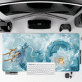 Blue Dragon and Lotus Flower Mouse Pad 35.4 x 15.8 Inches Rubber Desk ...
