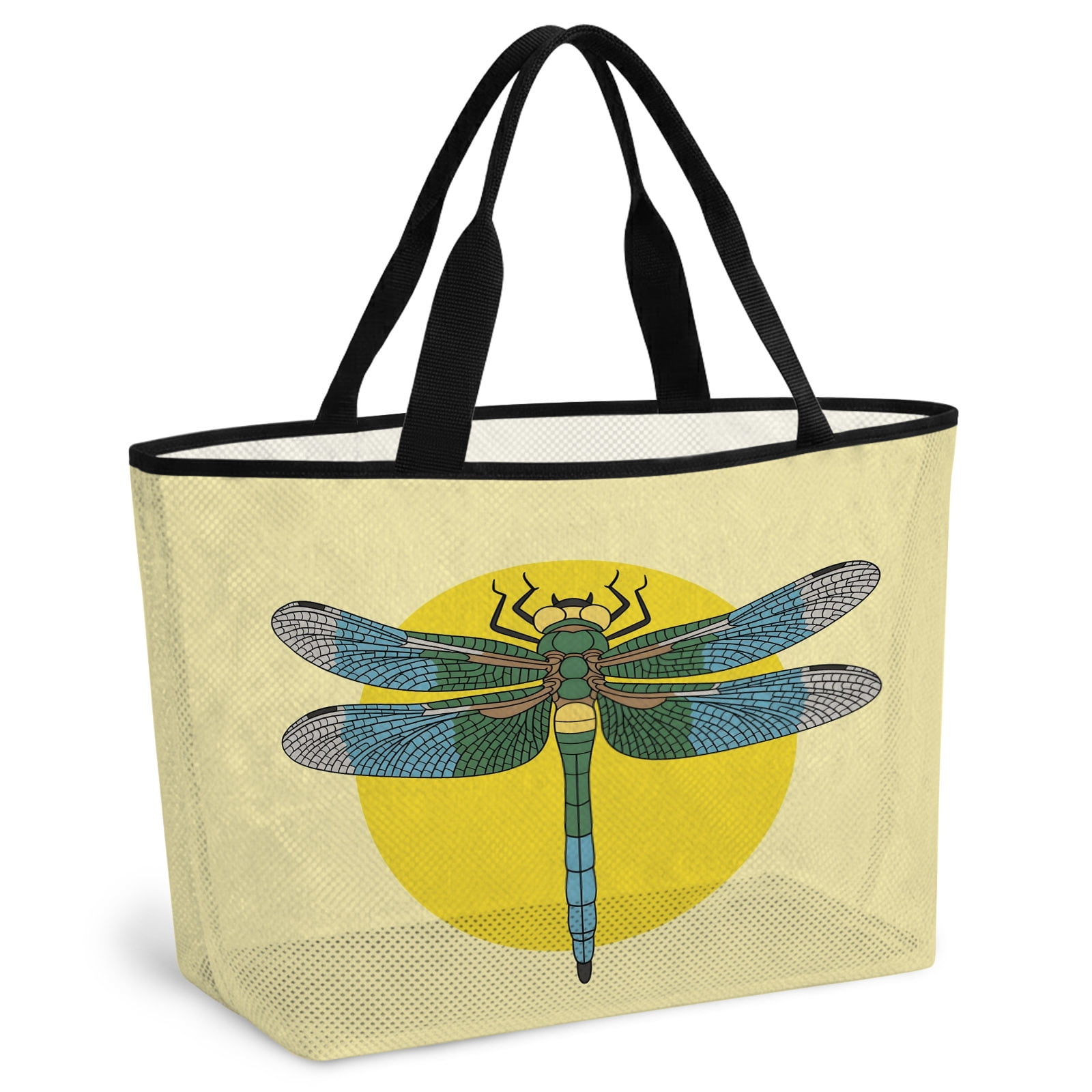 Blue Dragonfly Beach Bag for Women, Large Breathable Mesh Beach Tote ...