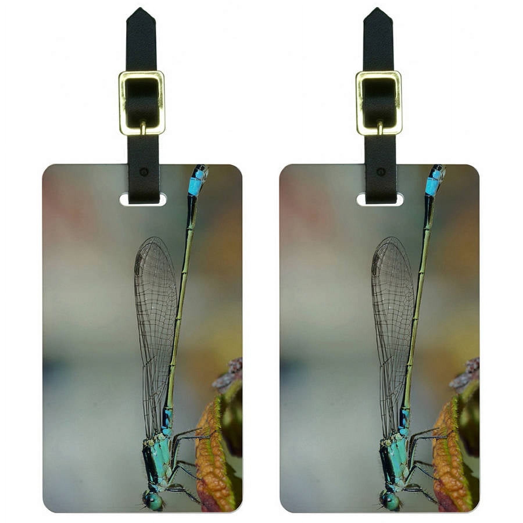Blue Dragonfly Dragon Fly Luggage Tags Suitcase Carry-On ID, Set of 2 ...
