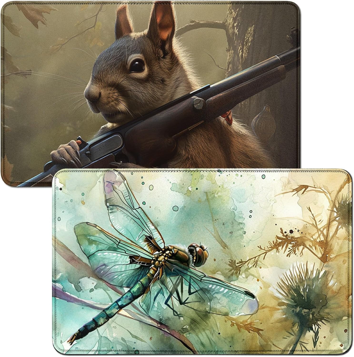 for Blue Dragonfly MTG Card Playmat & Squirrels Playmat Desk Mats 2Pcs ...