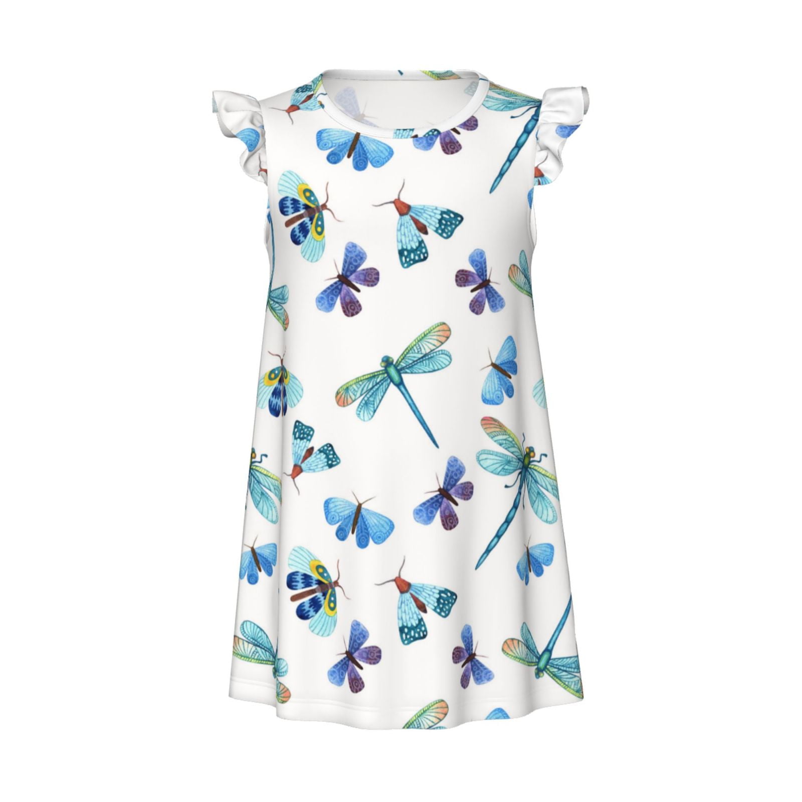 Blue Dragonfly Moth Butterfly Girls Nightgowns, Pajamas for Girls, Soft ...