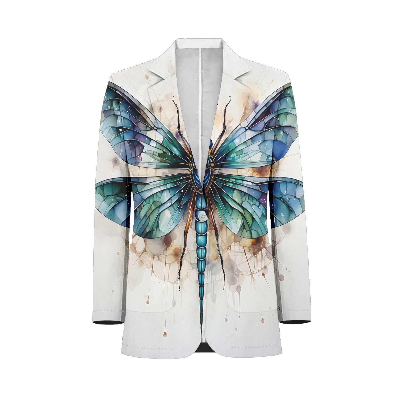 Blue Dragonfly Splash Men's Suit Blazer Casual Party Wear Slim Fit Suit ...