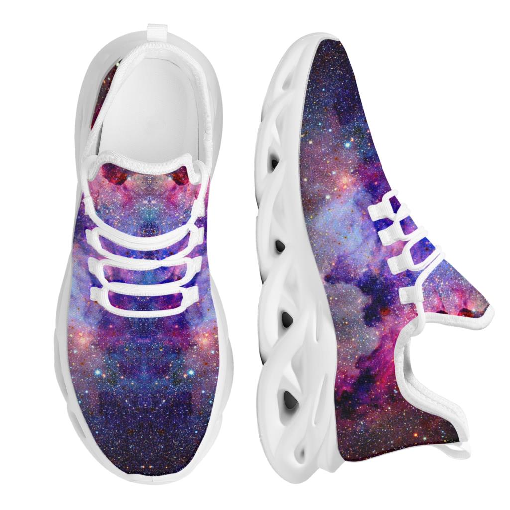Blue Dream Starry Sky Universe Design Kintted Anti Skoid Shoes High ...