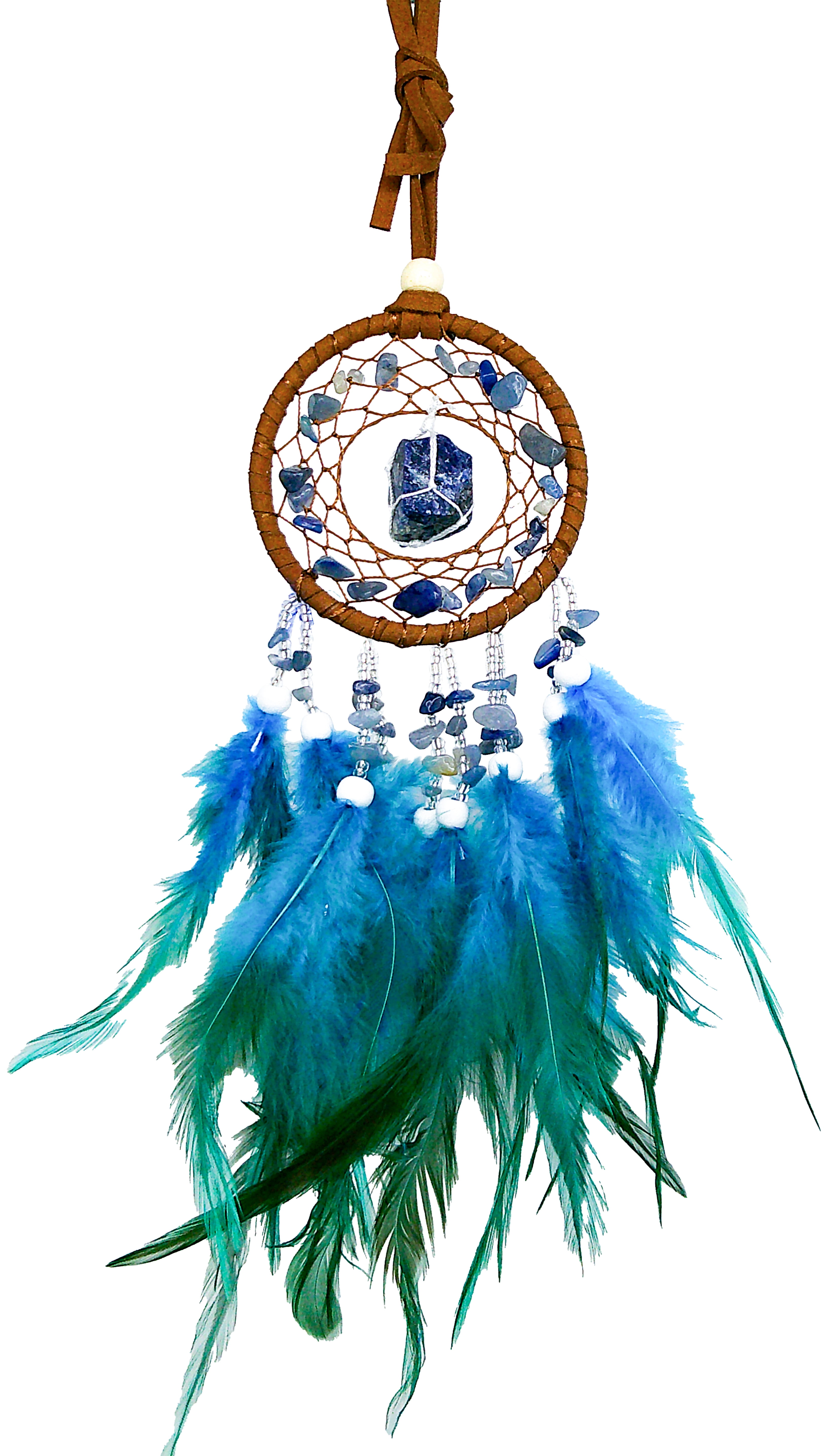 Blue Dreamcatcher for Throat Chakra Healing. Uses Blue Feathers and ...