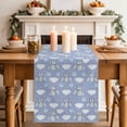 Blue Dreamy Elephant Table Runner, Cartoon Animal Cloud Stars Fairytale ...