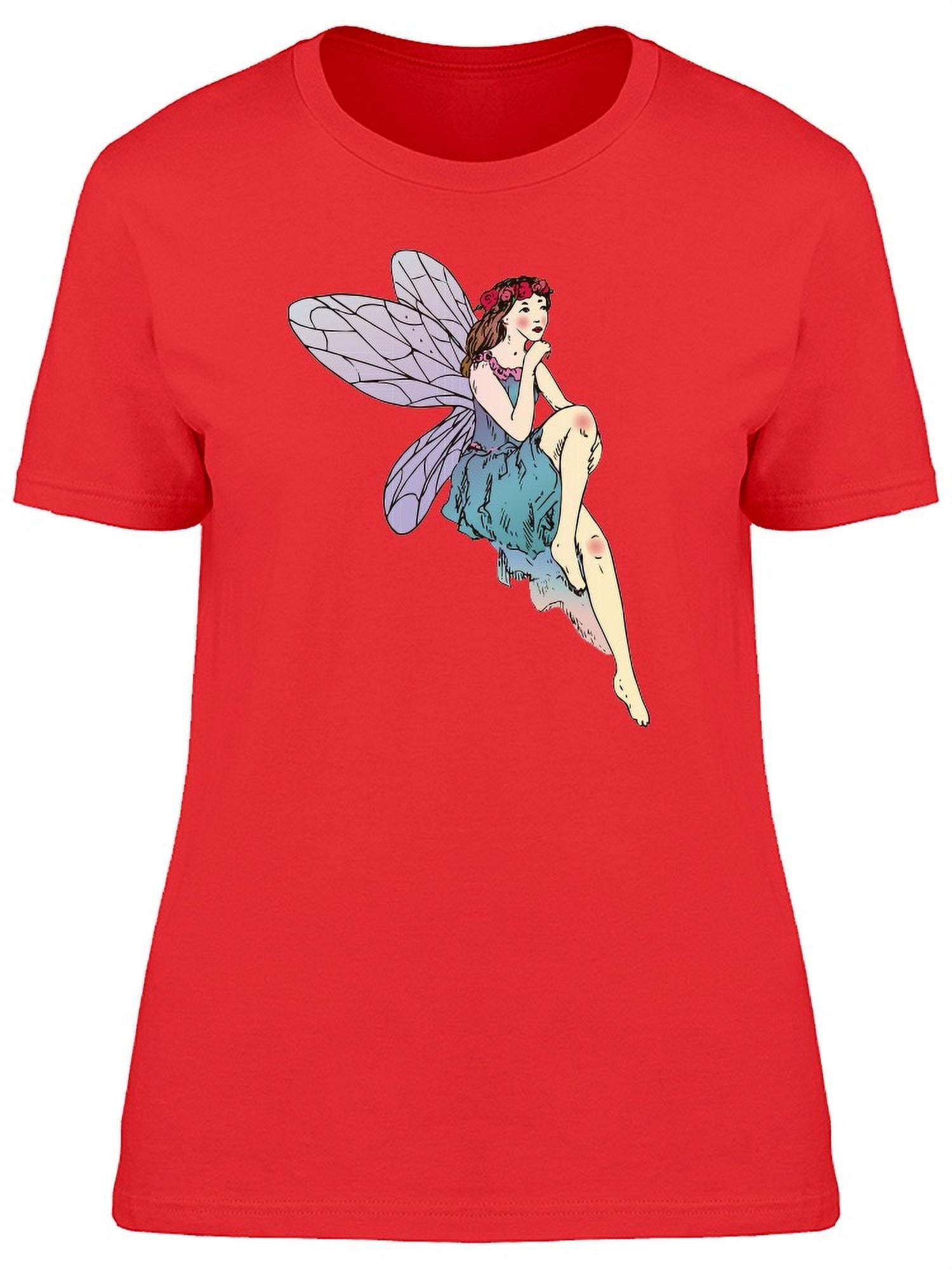 Blue Dress Young Fairy Thinking T-Shirt Women -Image by Shutterstock ...