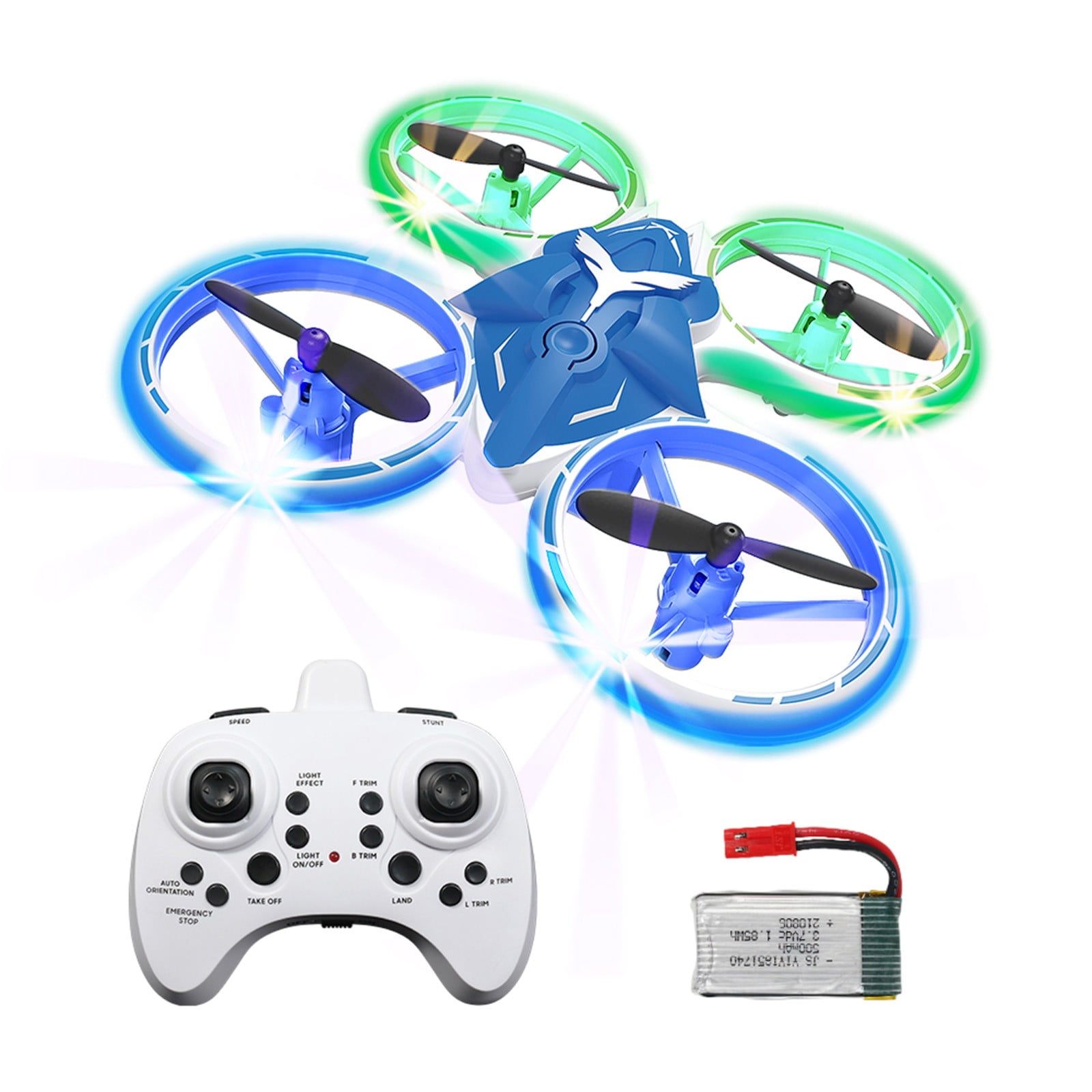 Blue Drones For Kids, Rc Drone With Altitude Hold, Headless Mode, Blue ...