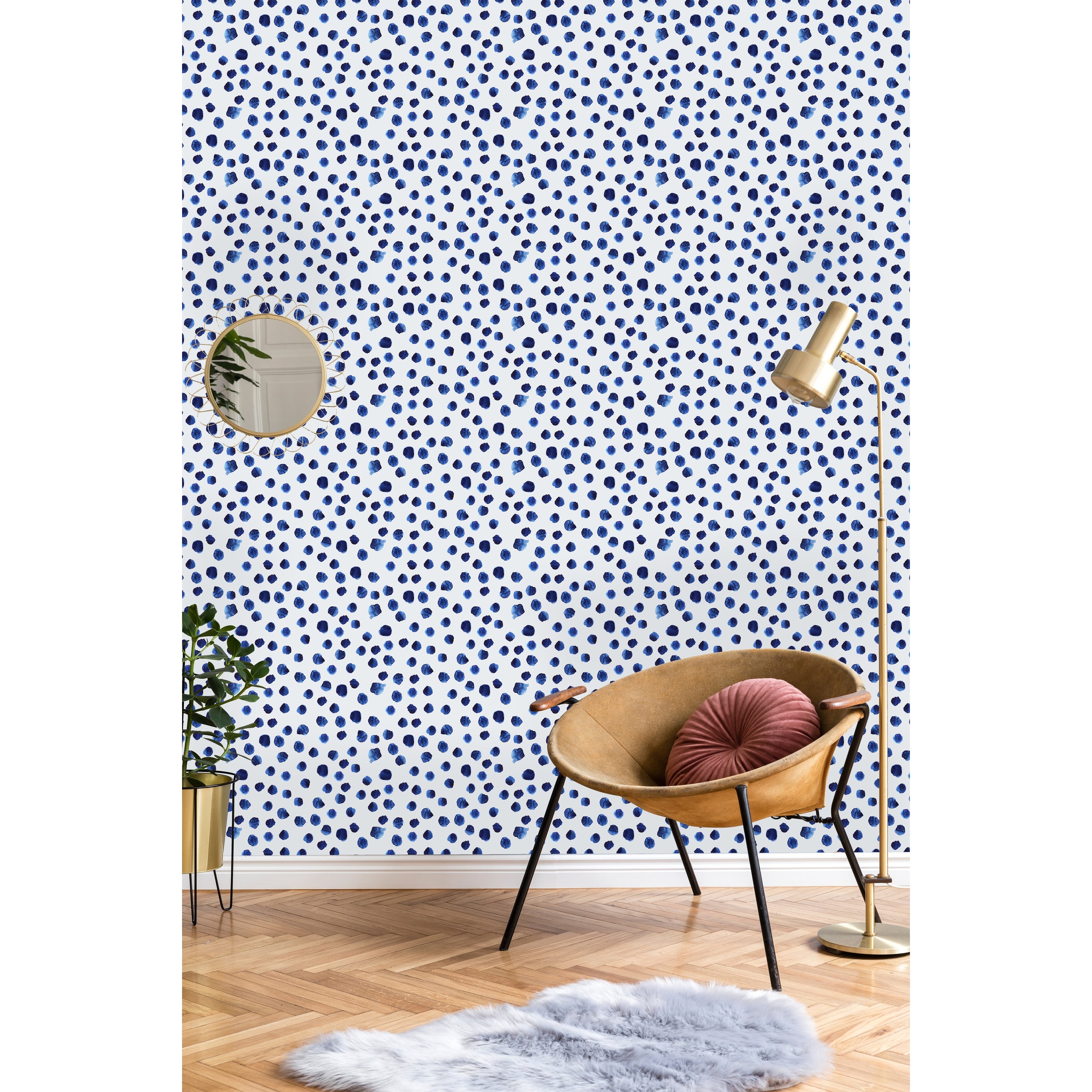 Blue Drops Wallpaper 25"W x 225"H - Walmart.com