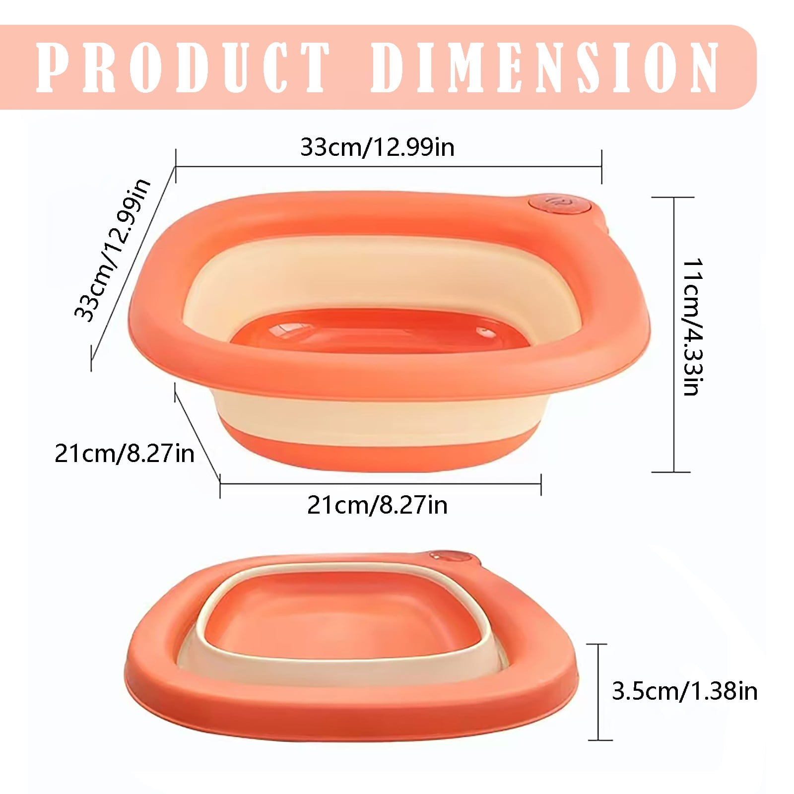 Blue Dual-color Folding Basin Portable Collapsible Wash Basin ...