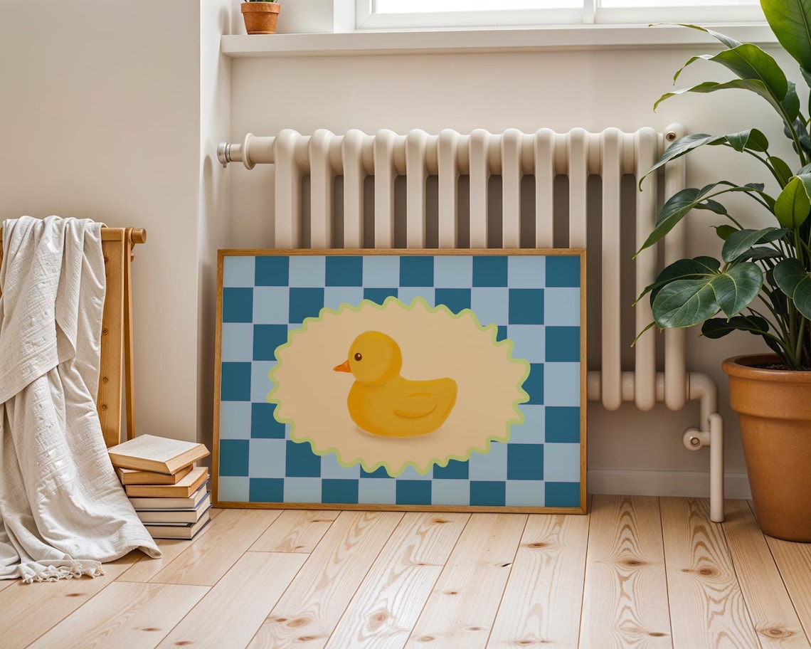 Blue Duck Nursery Art Poster, Vintage Style Poster, Unframed Poster ...