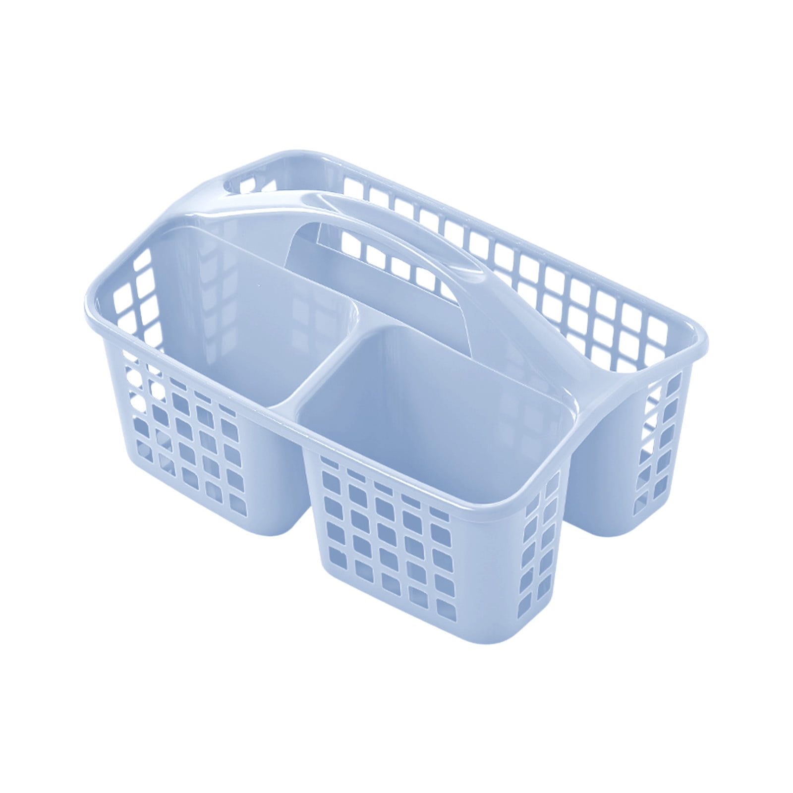 Blue Durable Plastic Bath Storage Basket Waterproof Shower Organizer ...