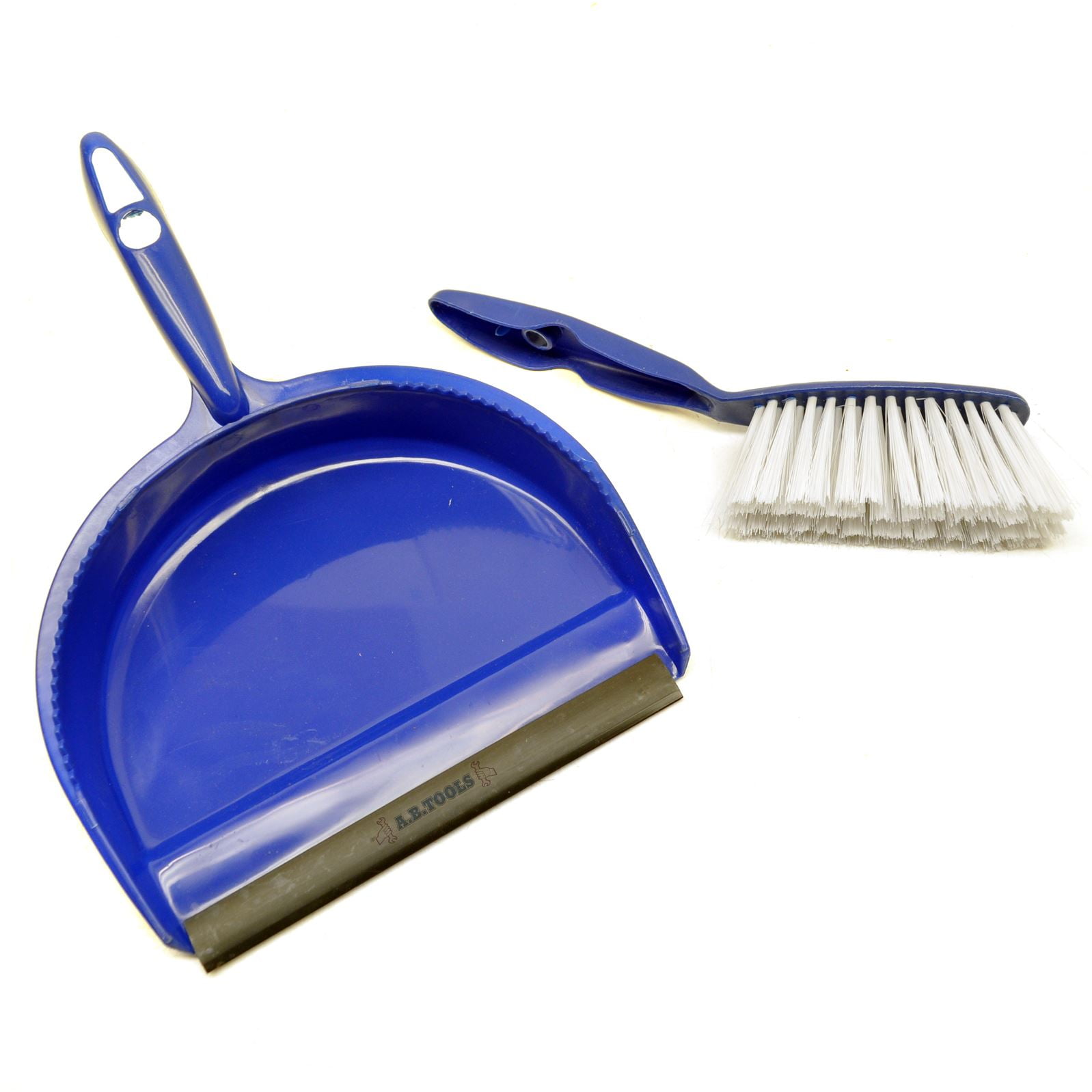 Blue Dust Pan and Brush set Dustpan Dust Sweeper Soft Nylon Bristles ...