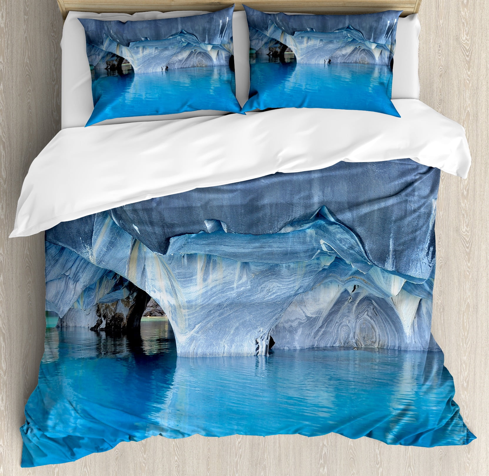 Blue Duvet Cover Set, Marble Cave General Carrera Lake in Chile Natural ...