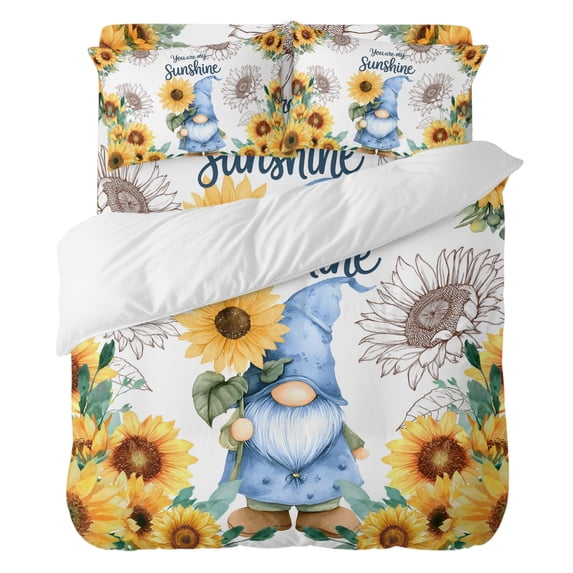 Blue Dwarfs Full Duvet Cover Set, You Are My Sunshine Sunflower Spring ...