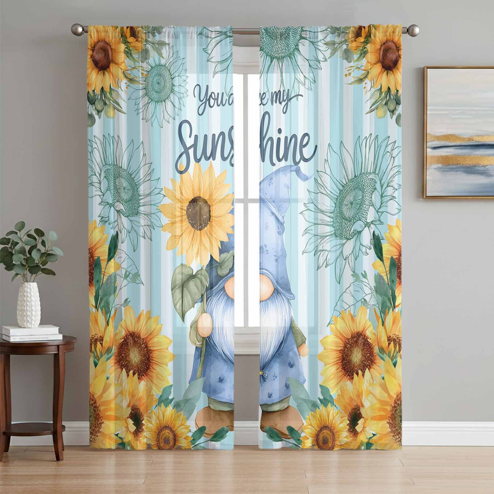Blue Dwarfs Sheer Curtains for Living Room Bedroom, You Are My Sunshine ...