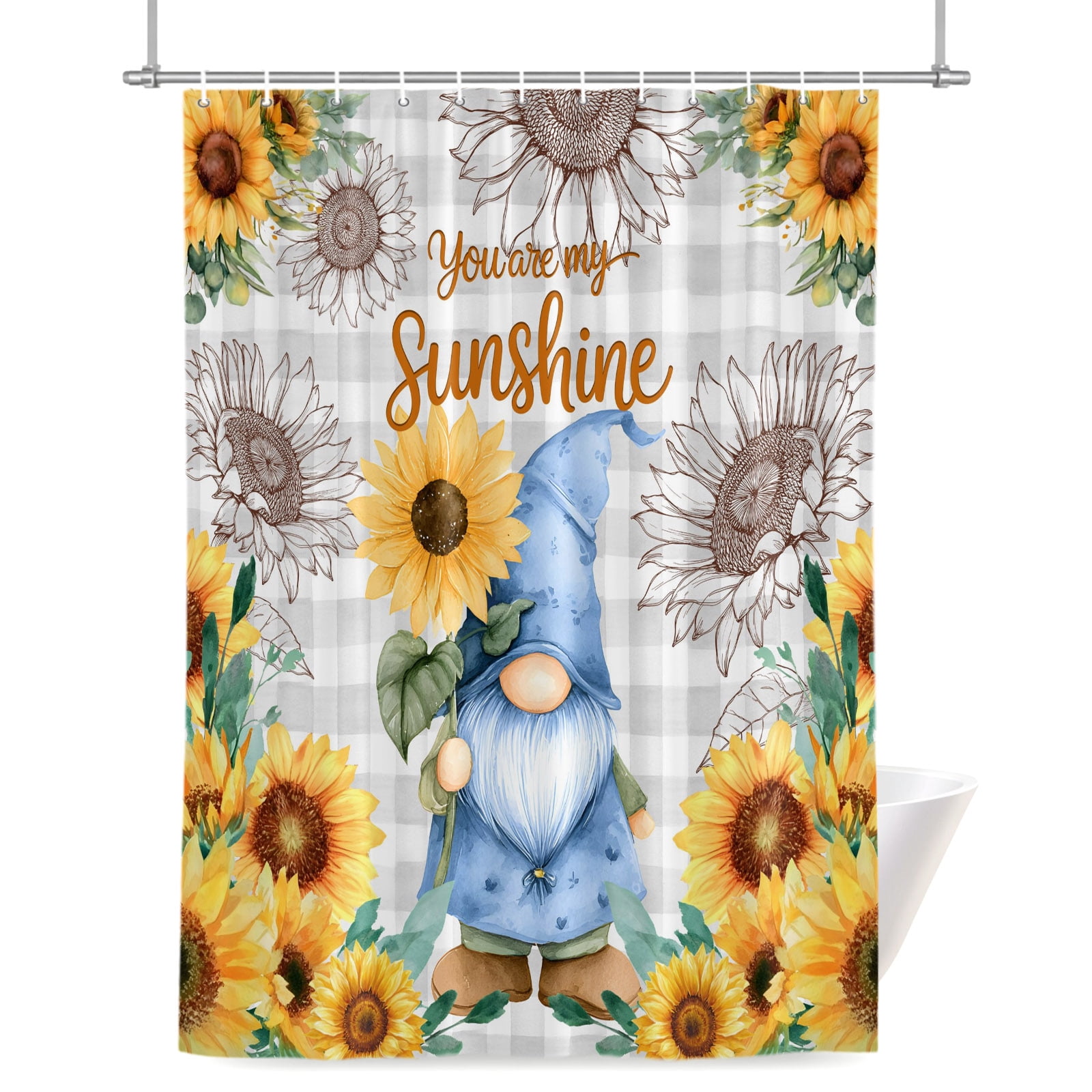 Blue Dwarfs Shower Curtains for Bathroom, You Are My Sunshine Sunflower ...