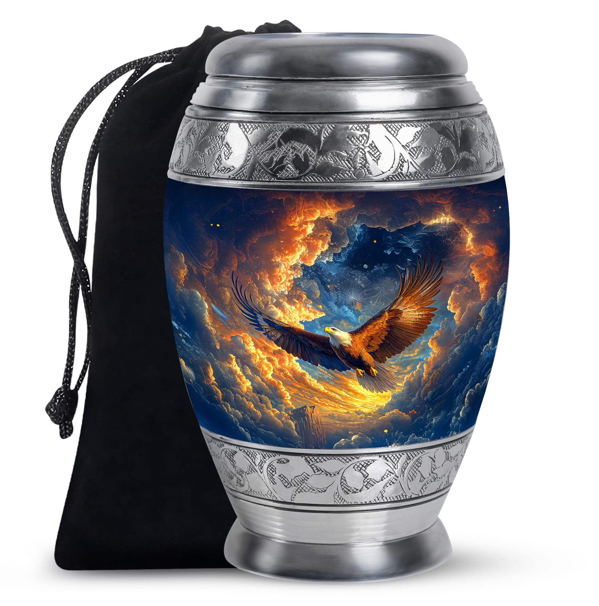 Blue Eagle Flying In cloud Burial Urns For Human Ashes Adult Female ...