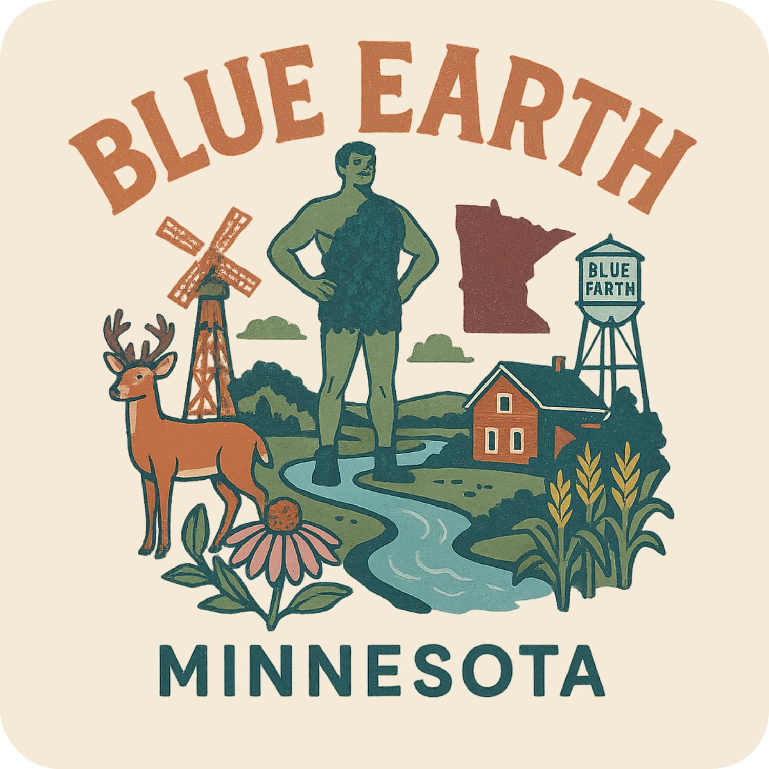 Blue Earth Minnesota Keepsakes Souvenir Vinyl Sticker – Destination ...